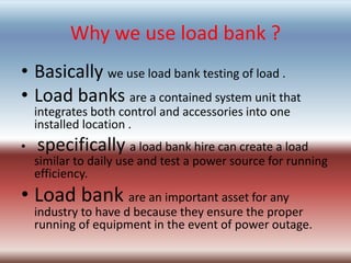 Load bank | PPTX