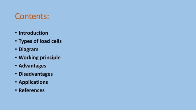 Load cell presentation ppt | PPTX | Physics | Science