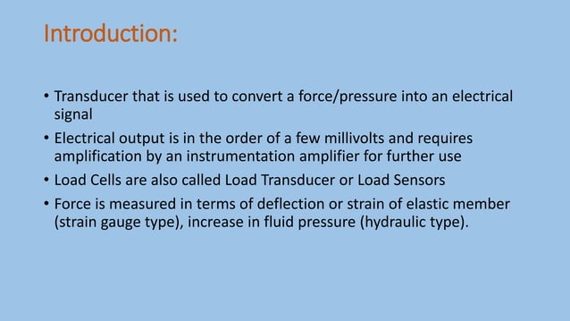 Load cell presentation ppt | PPTX | Physics | Science