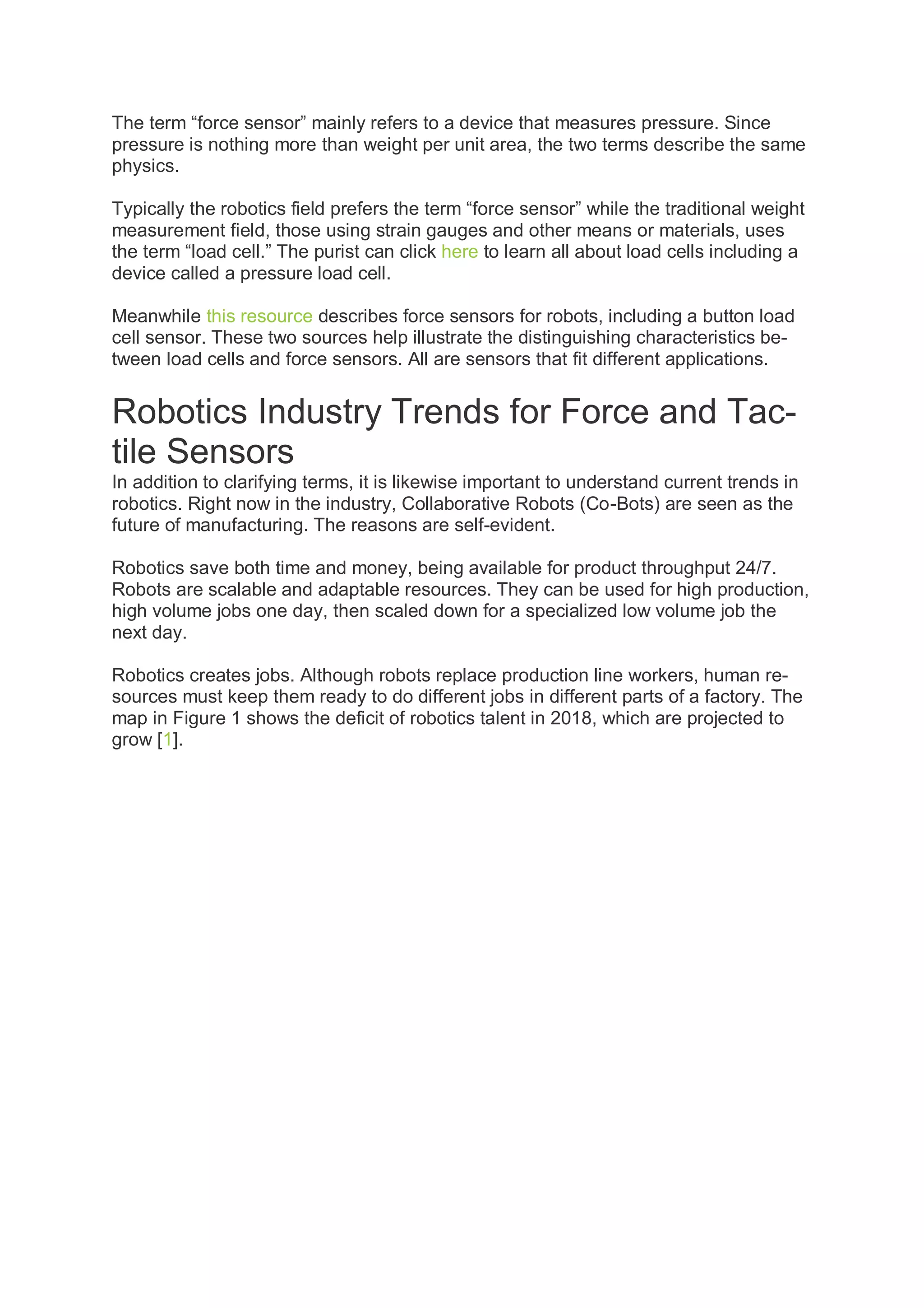 Load Cells and Force Sensors in Robotics | PDF