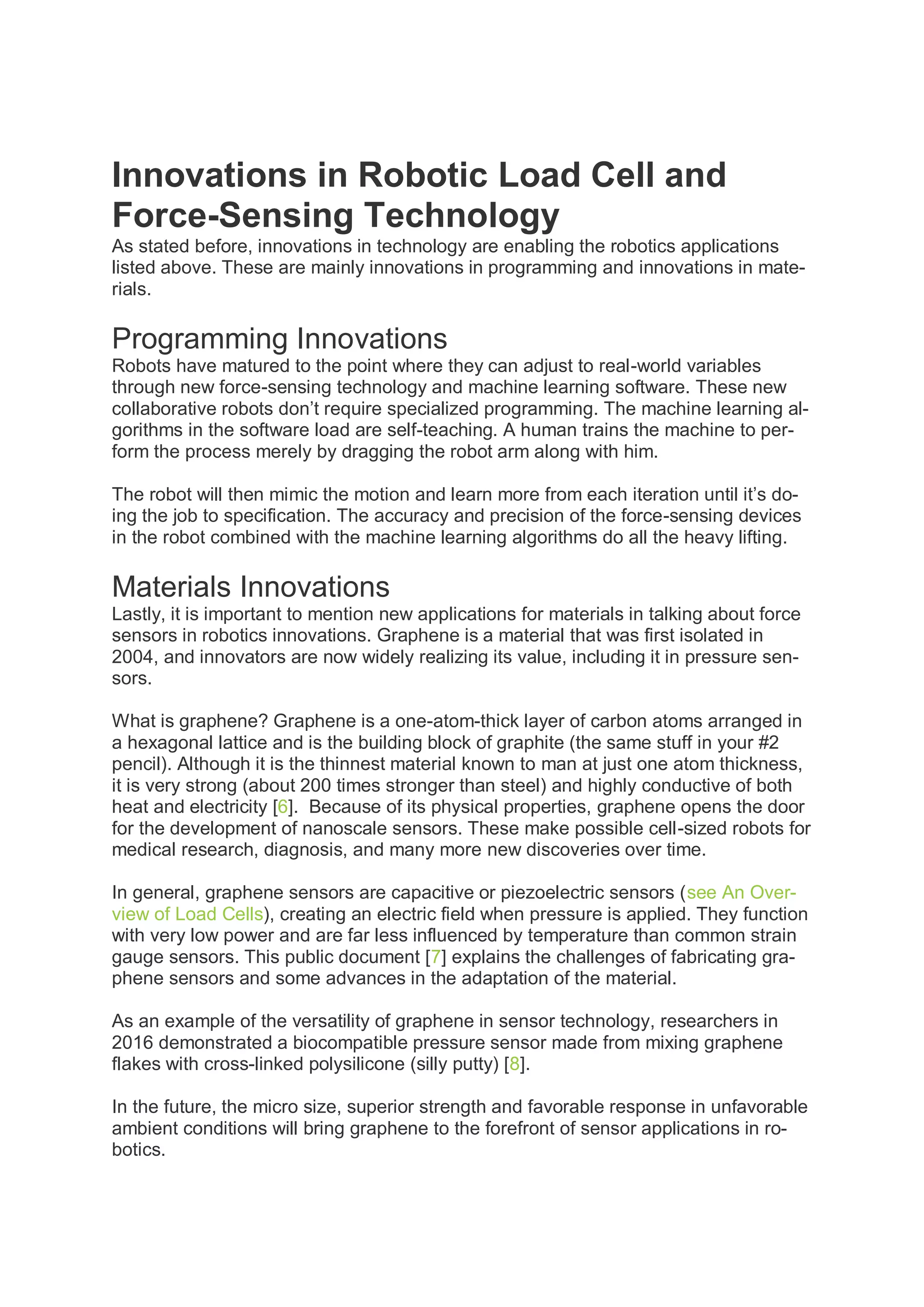 Load Cells and Force Sensors in Robotics | PDF