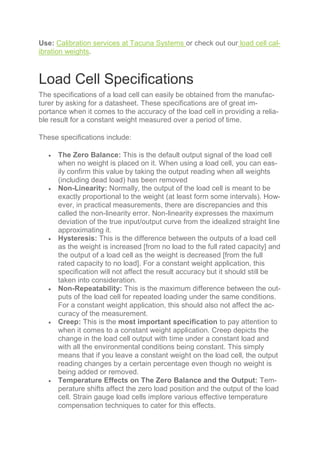 All About Load Cell Weight | PDF