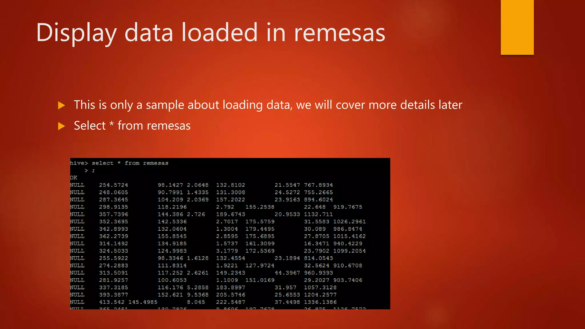 Load data into hive and csv | PPT