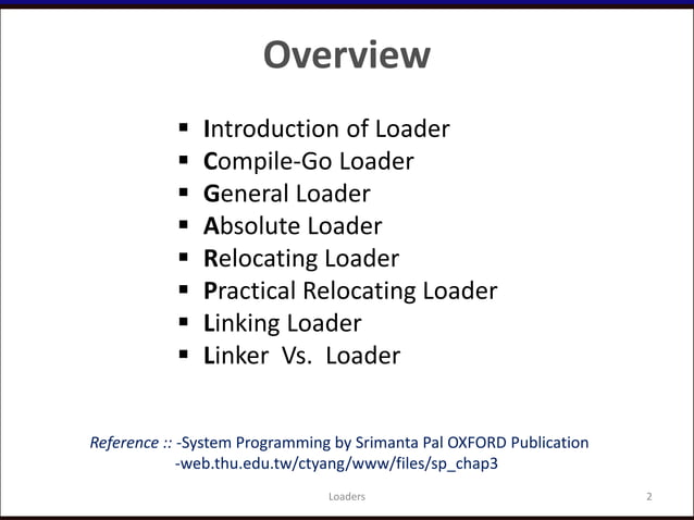 Loaders ( system programming ) | PPTX