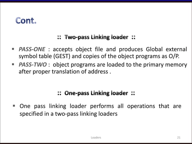 Loaders ( system programming ) | PPTX