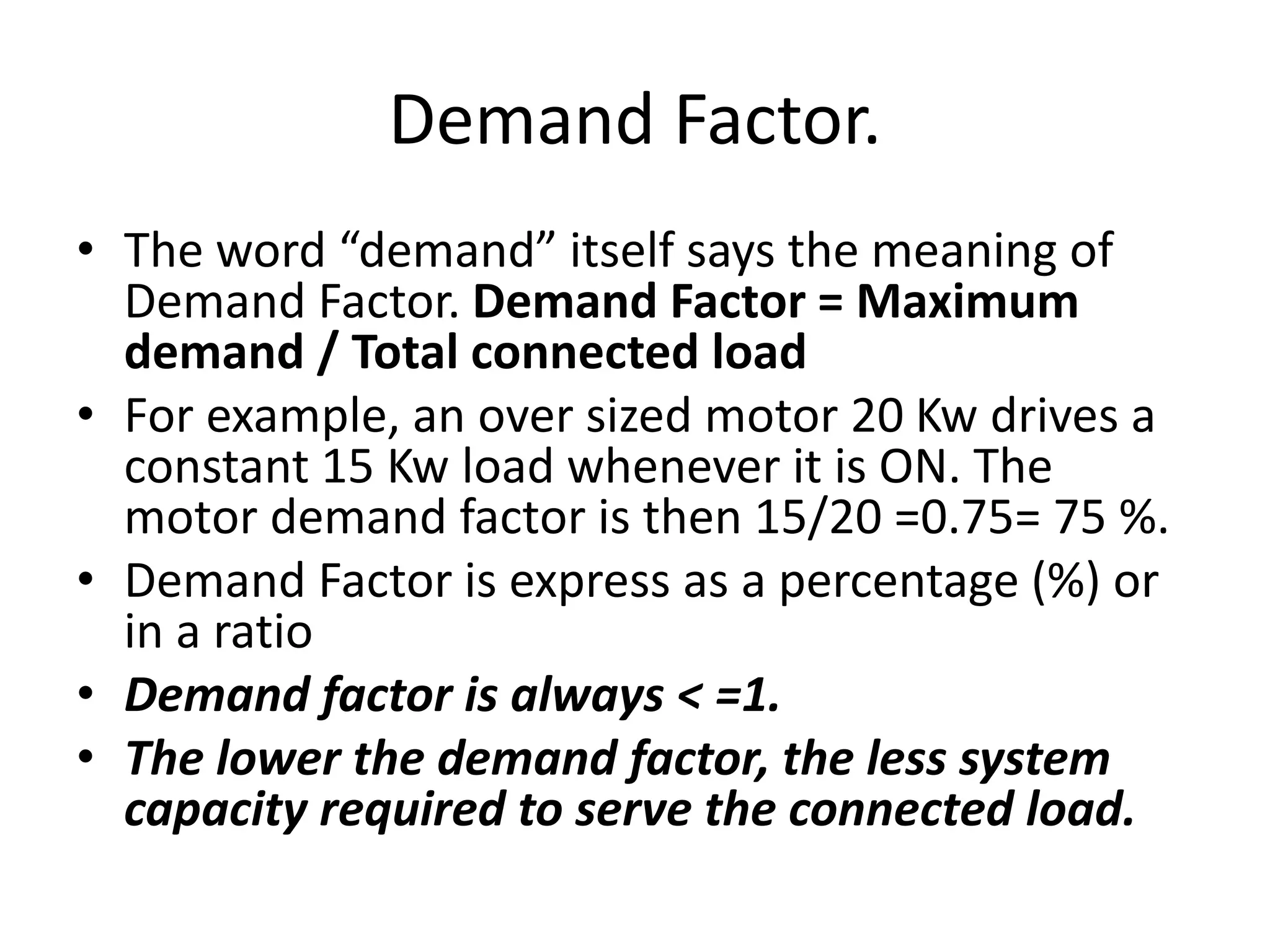 Load Factor And Demand Factor Pptx