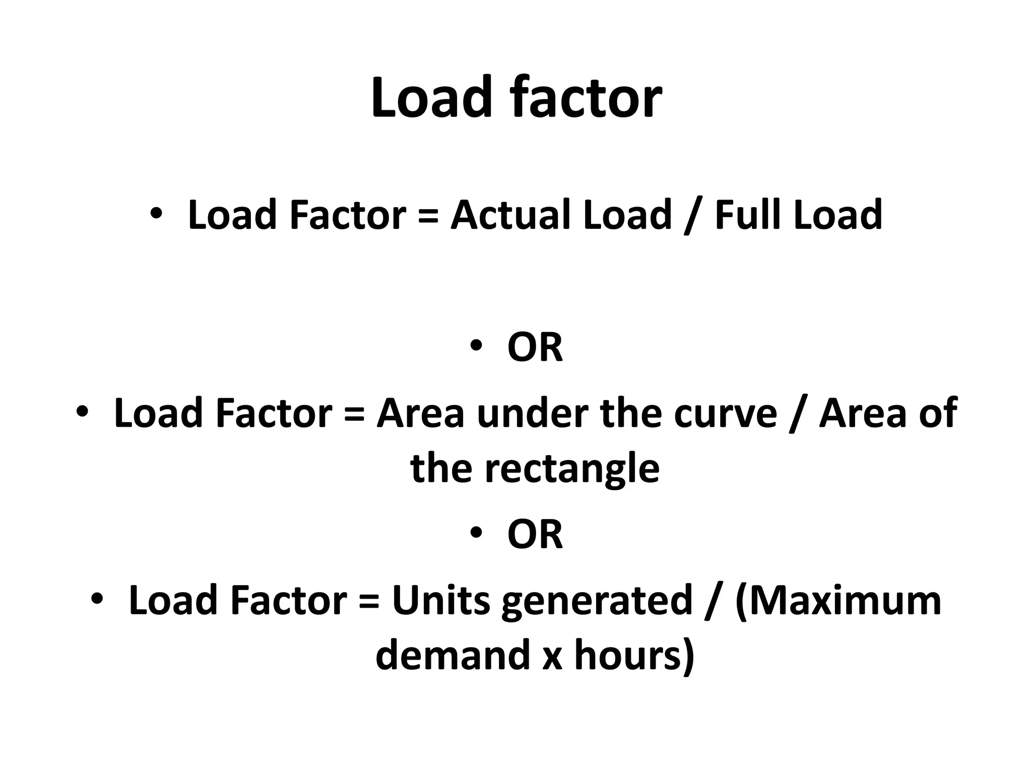 Load factor and demand factor | PPTX