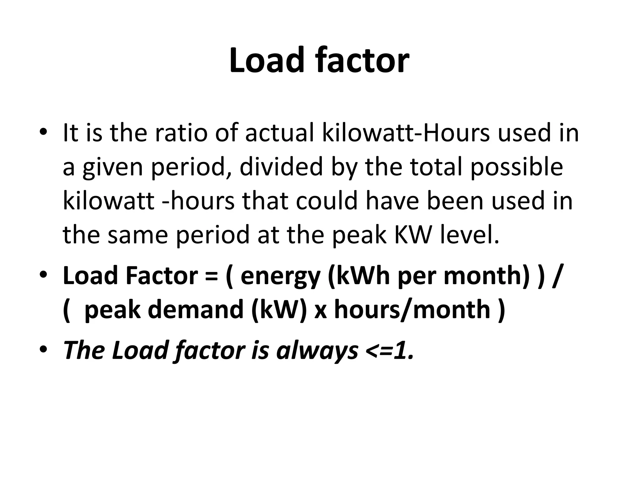 Load factor and demand factor | PPTX