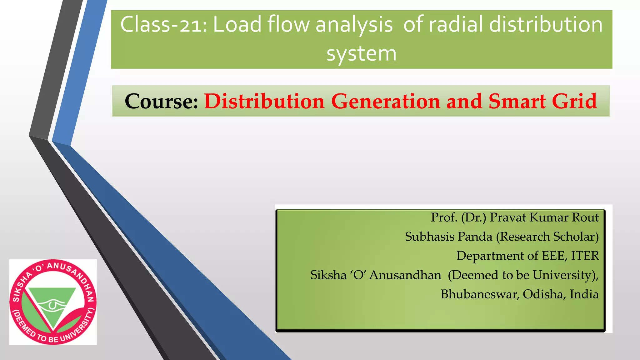 Load Flow Analysis Of Radial Distribution System Pdf Physics Science