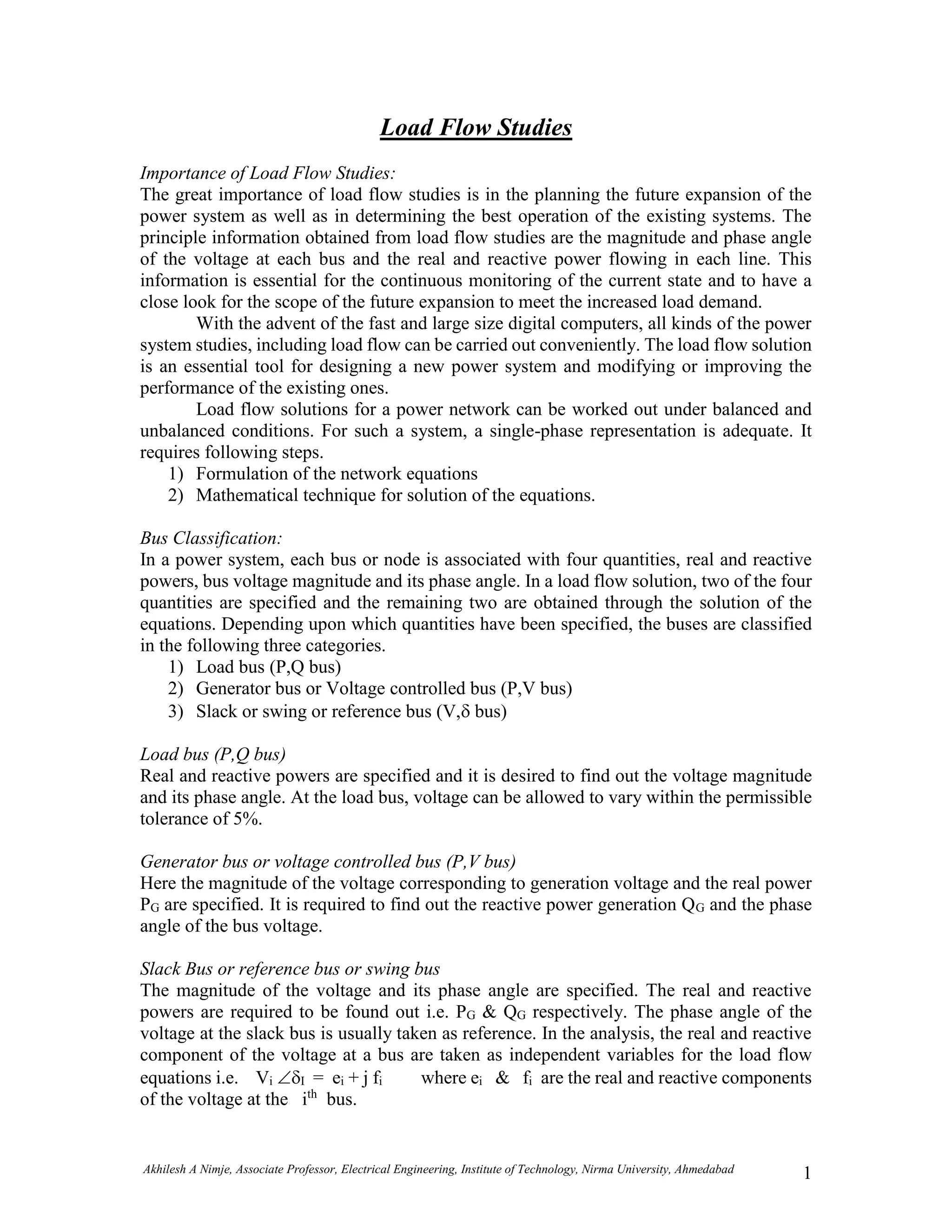 Load flow studies | PDF