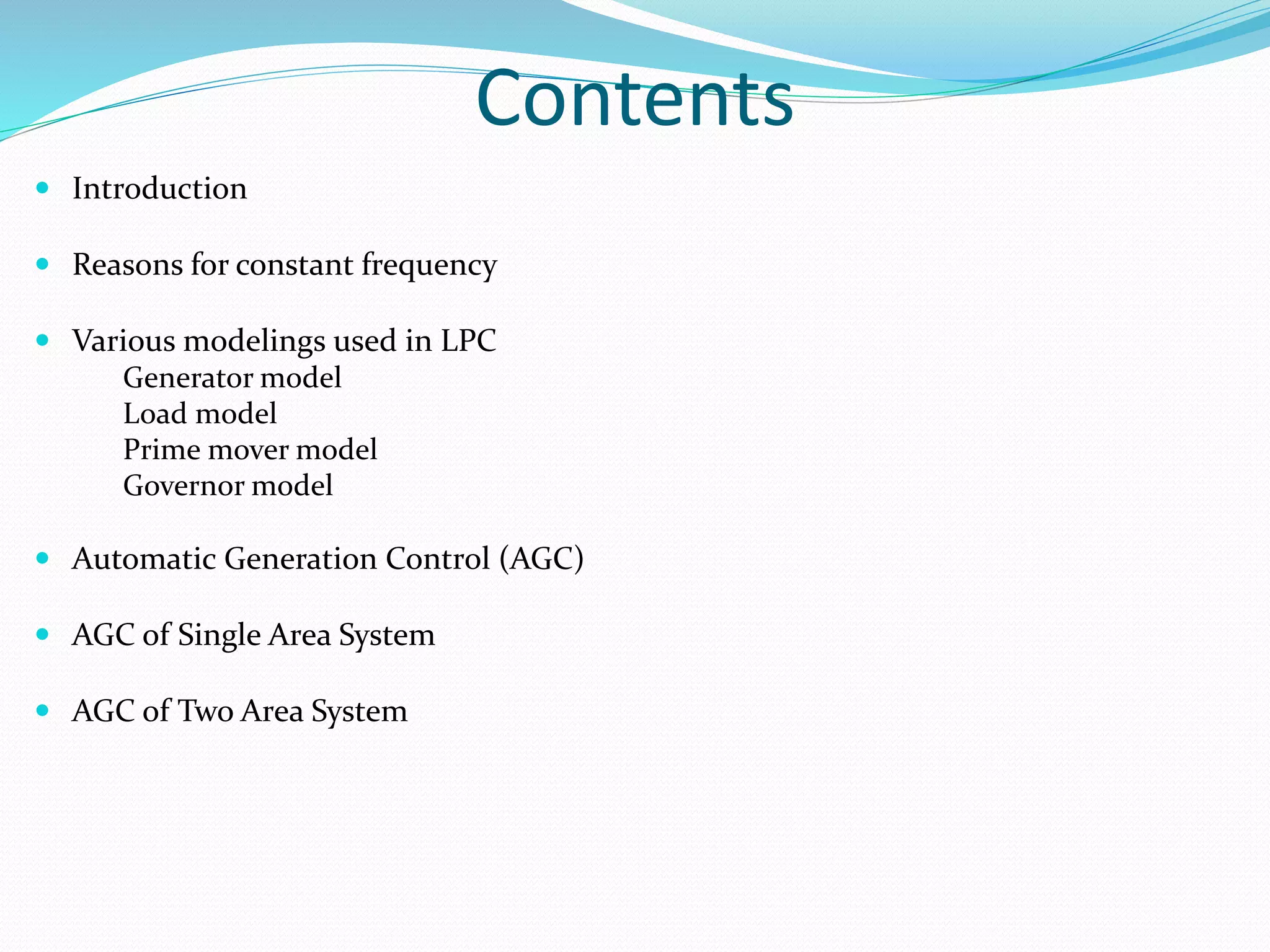 Load Frequency Control Of Two Area System Ppt