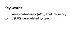 Load frequency control in a deregulated power system | PPT