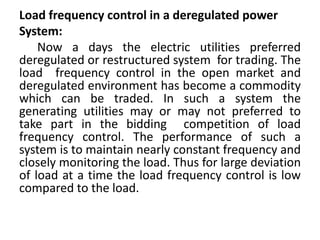 Load frequency control in a deregulated power system | PPT