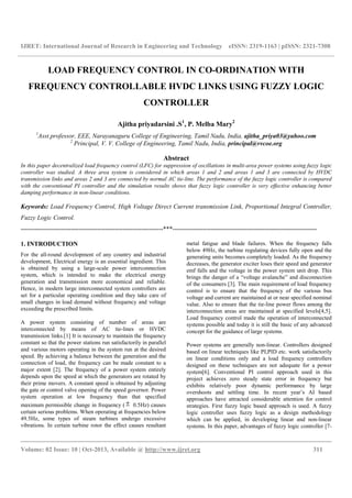 Load frequency control in co ordination with | PDF