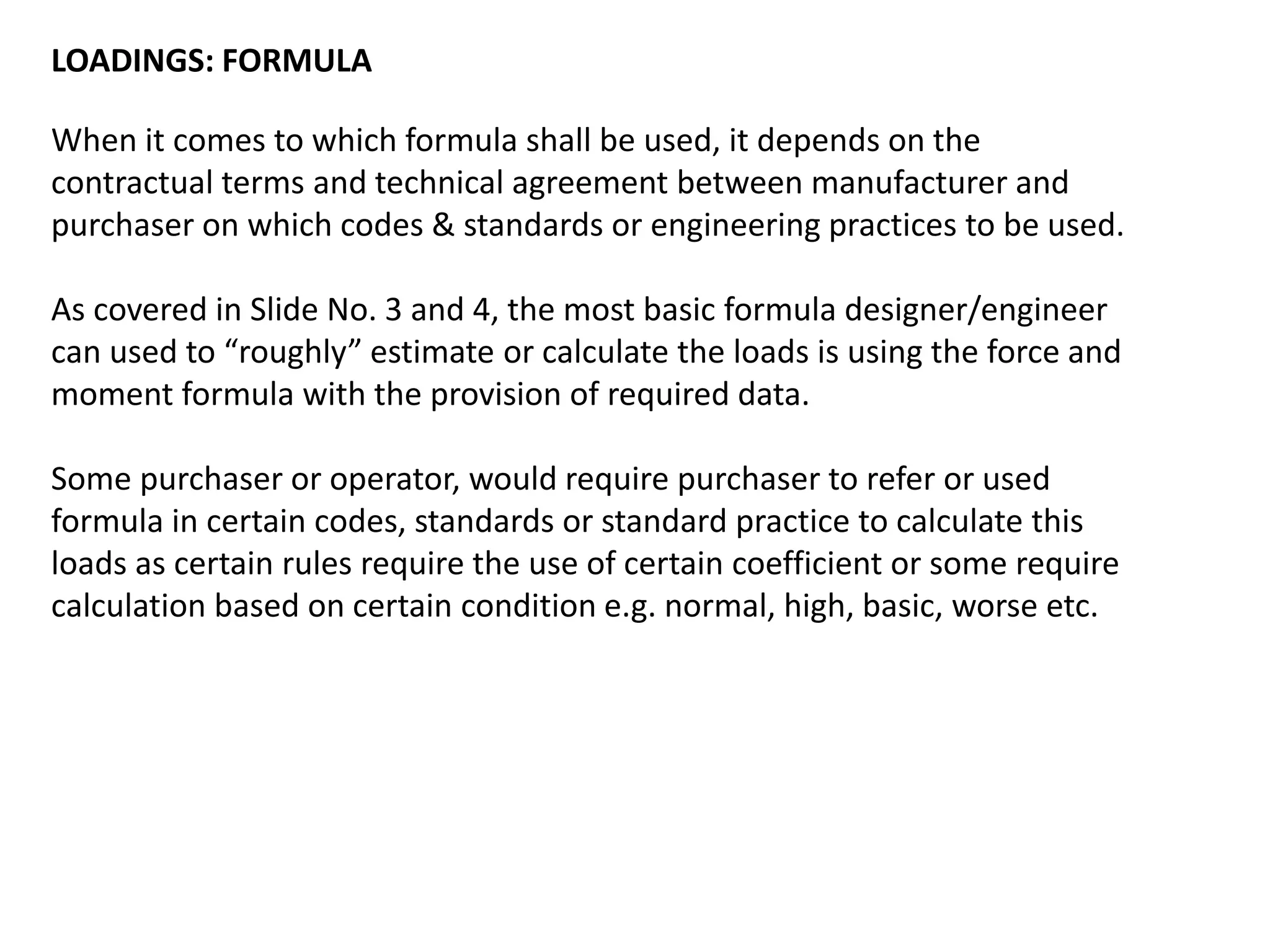 Loading Calculation - Pressure Vessel and Structural | PPTX