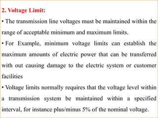 Loading Capability Limits of Transmission Lines | PPTX