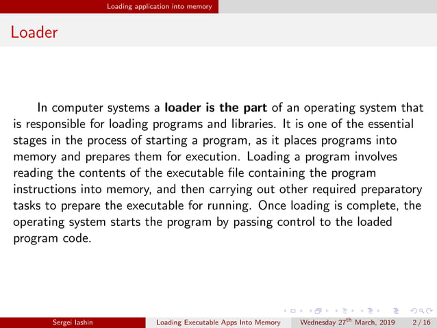 Loading executable apps into memory | PPT