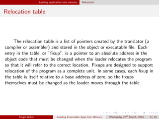 Loading executable apps into memory | PPT