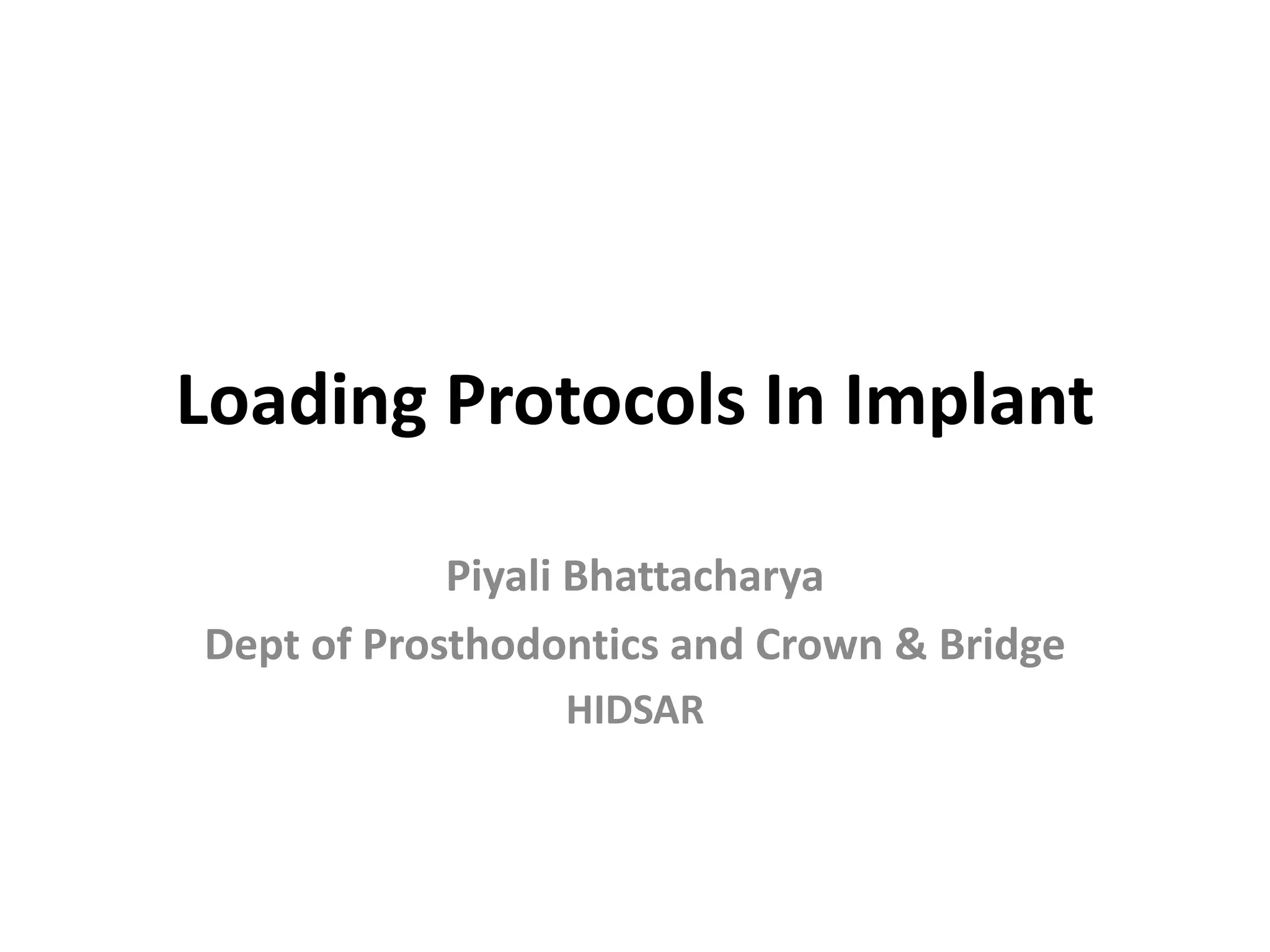 Loading protocols in implant | PPTX