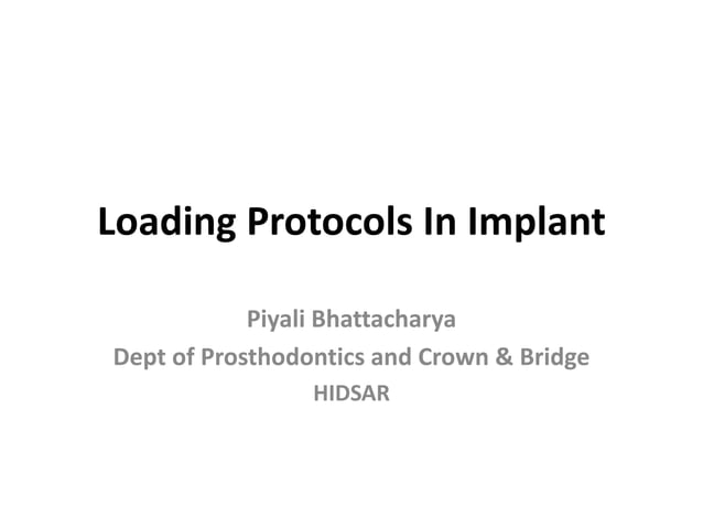 Loading protocols in implant | PPTX | Bone and Joint Conditions ...