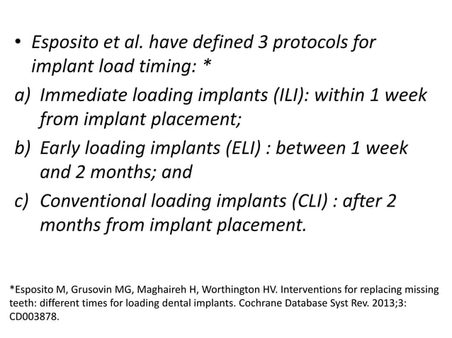 Loading protocols in implant | PPTX | Bone and Joint Conditions | Diseases and Conditions