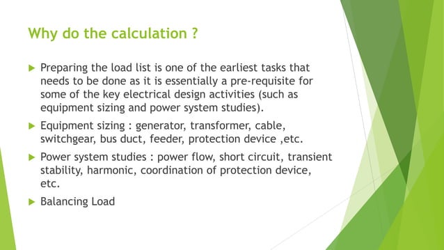 Load list calculation | PPTX | Technology & Computing