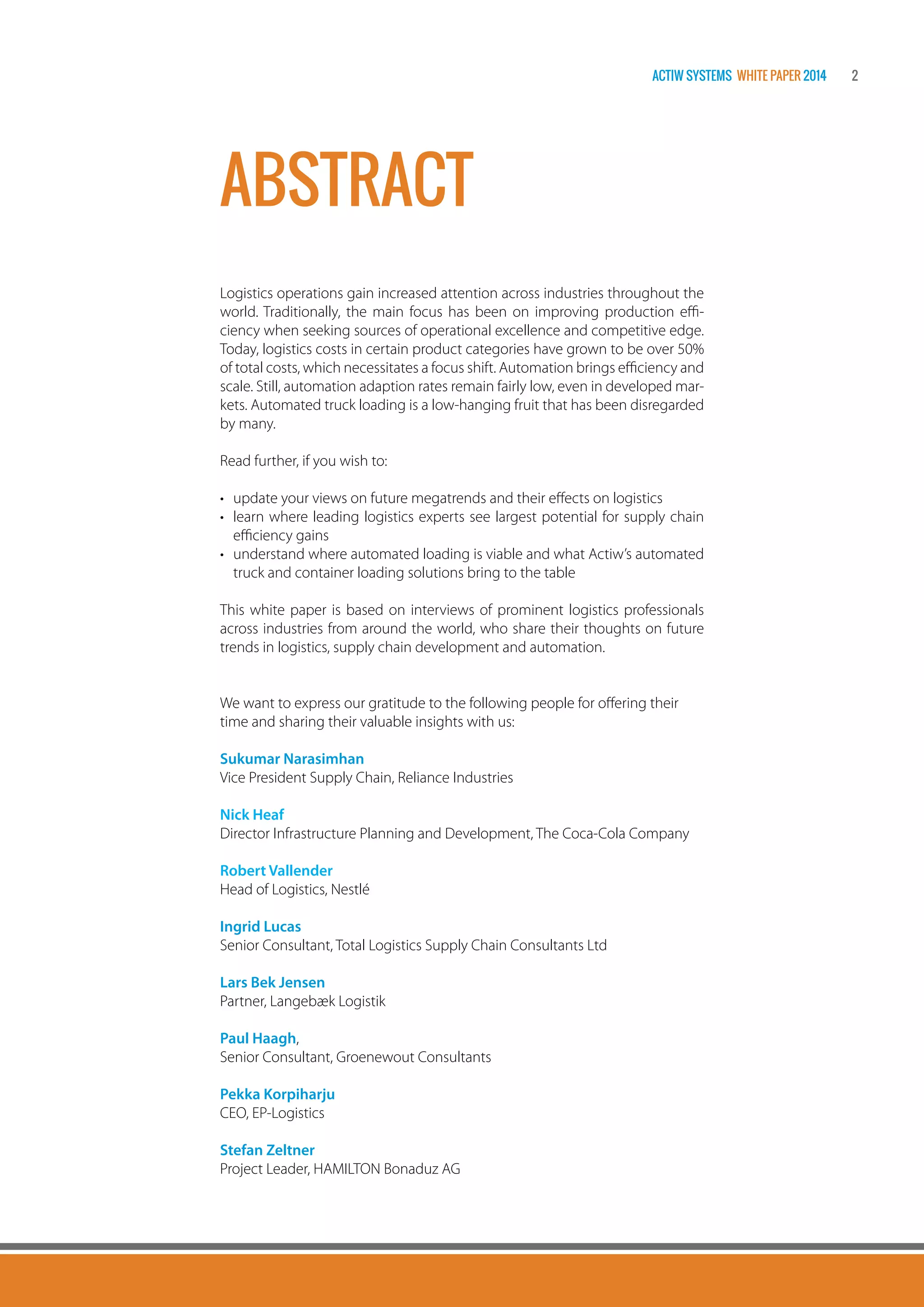 Automated Truck Loading White Paper- Actiw LoadMatic | PDF