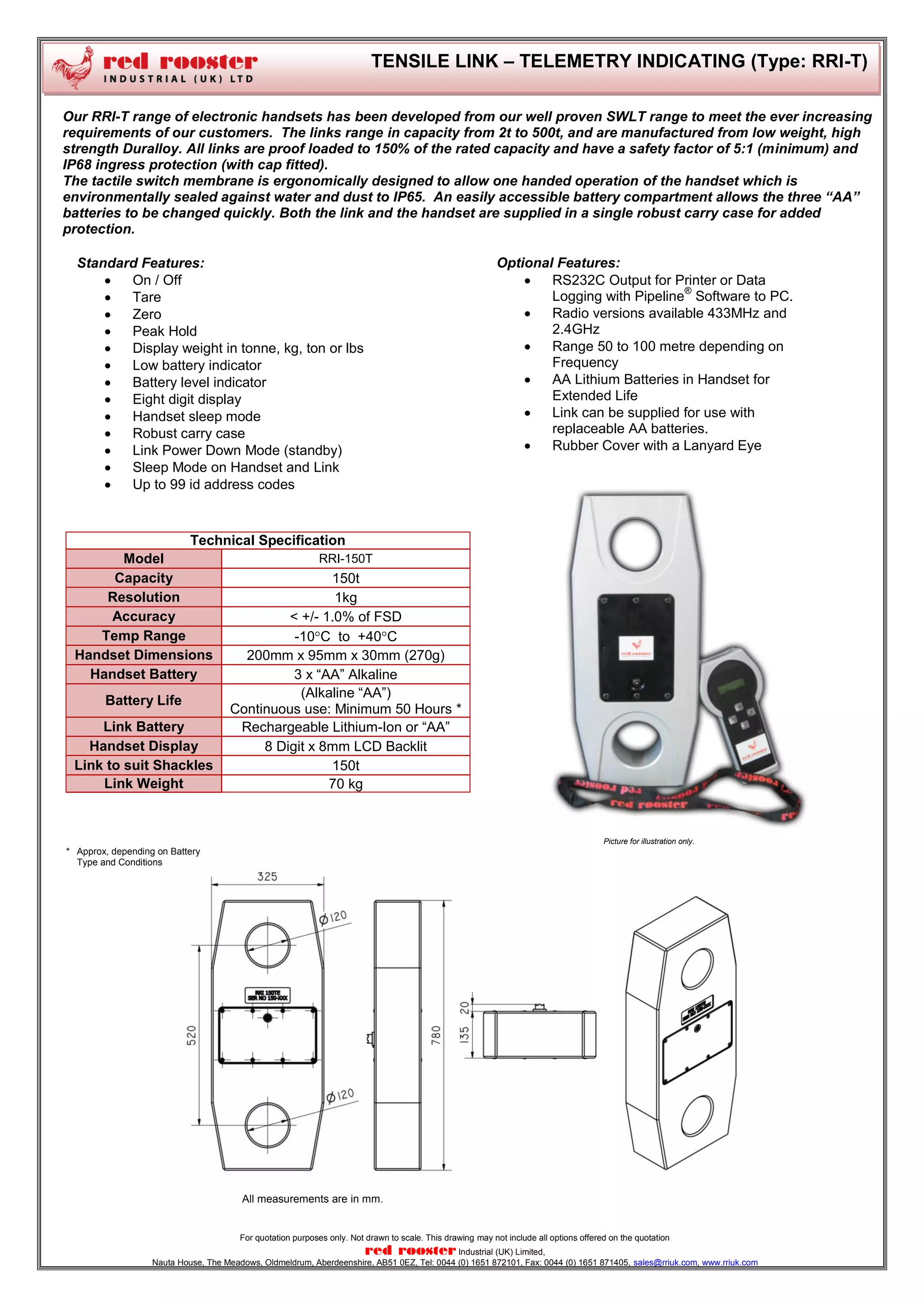 Red Rooster Load Cells & Load Shackles | PDF