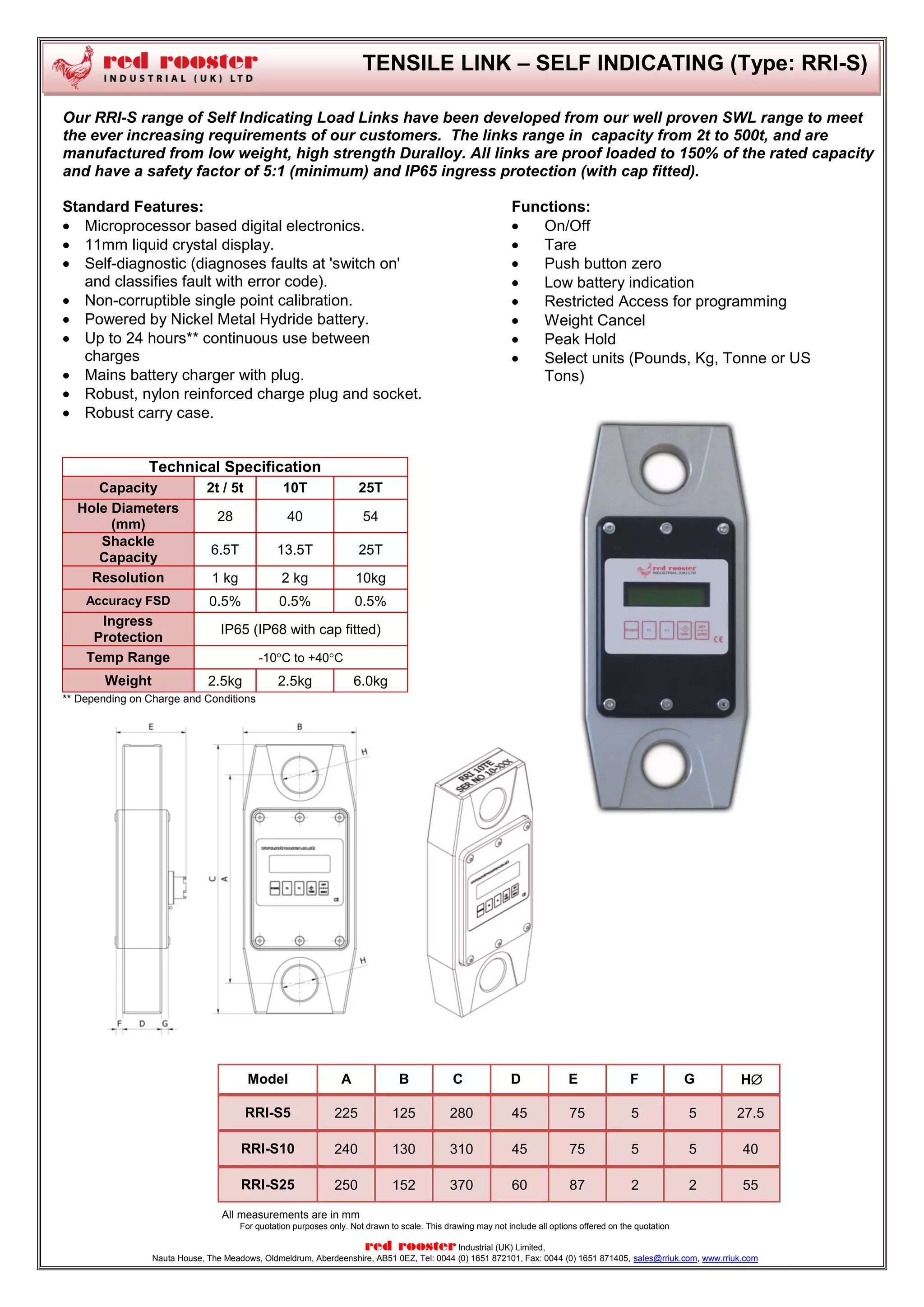 Red Rooster Load Cells & Load Shackles | PDF