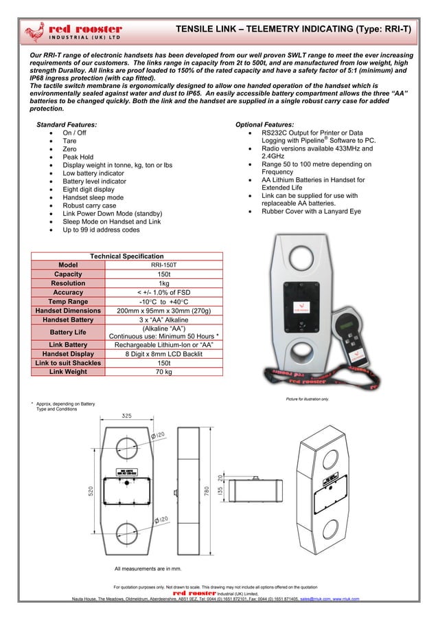 Red Rooster Load Cells & Load Shackles | PDF