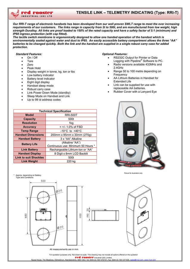 Red Rooster Load Cells & Load Shackles | PDF