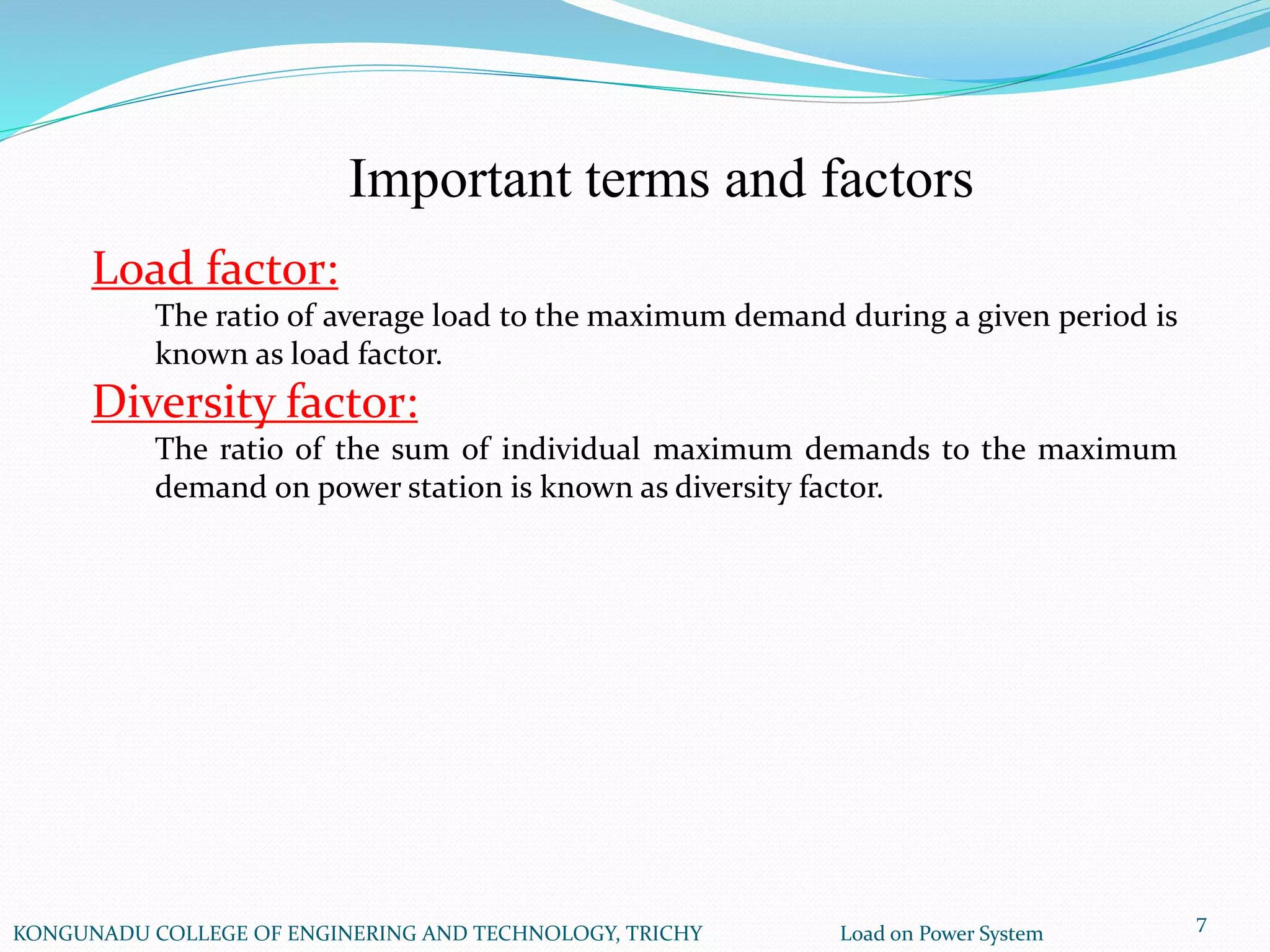 Load on power system | PPTX