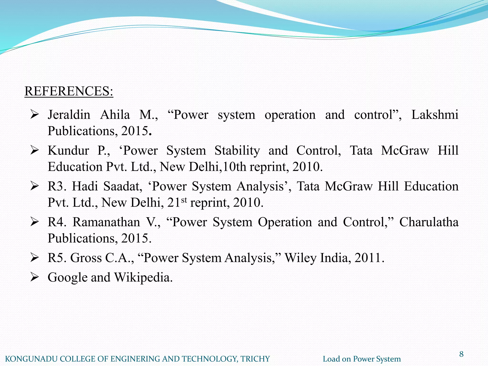 Load on power system | PPTX