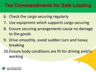 Load restraint Safe (Loading and unloading on vehicles) | PPTX