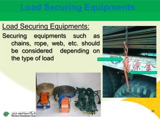 Load restraint Safe (Loading and unloading on vehicles) | PPTX