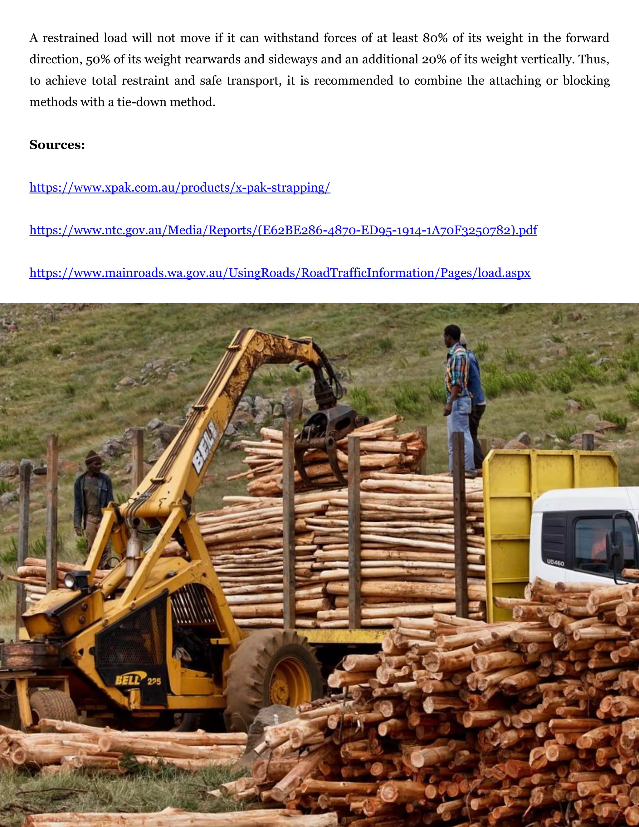 Load Restraint Methods for Safe Carriage of Freights on Road Vehicles—A ...