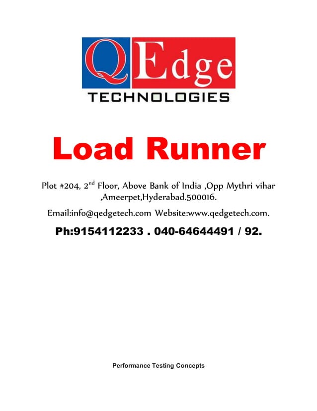 Load Runner Online Training | PDF