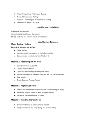 Load Runner Online Training | PDF