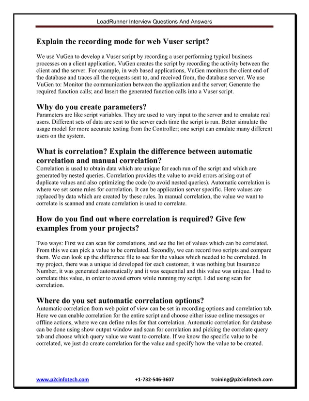 Loadrunner interview questions and answers | PDF