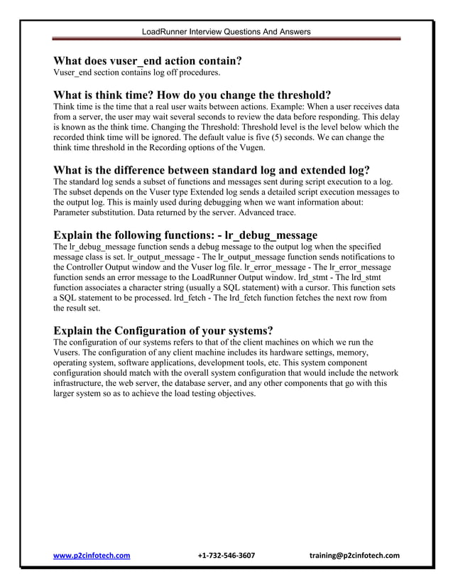 Loadrunner interview questions and answers | DOCX