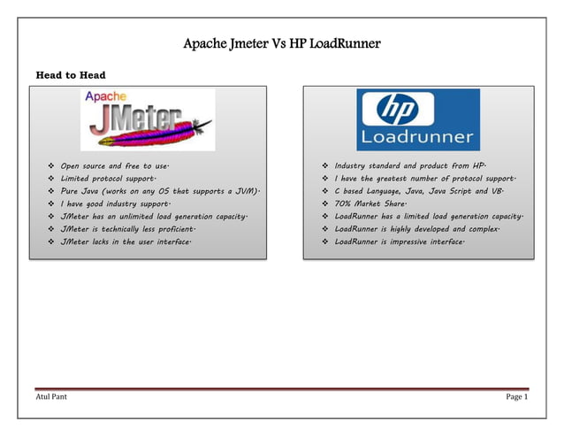 Loadrunner vs Jmeter | PDF