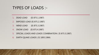 Loads considered while designing a building according to Indian ...