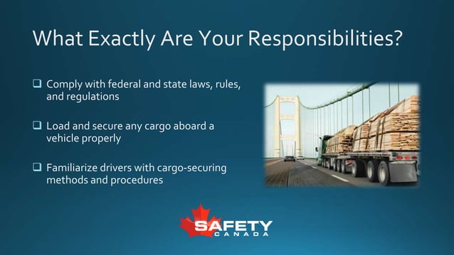 Load Securement and Distribution | Safety Canada | PPTX