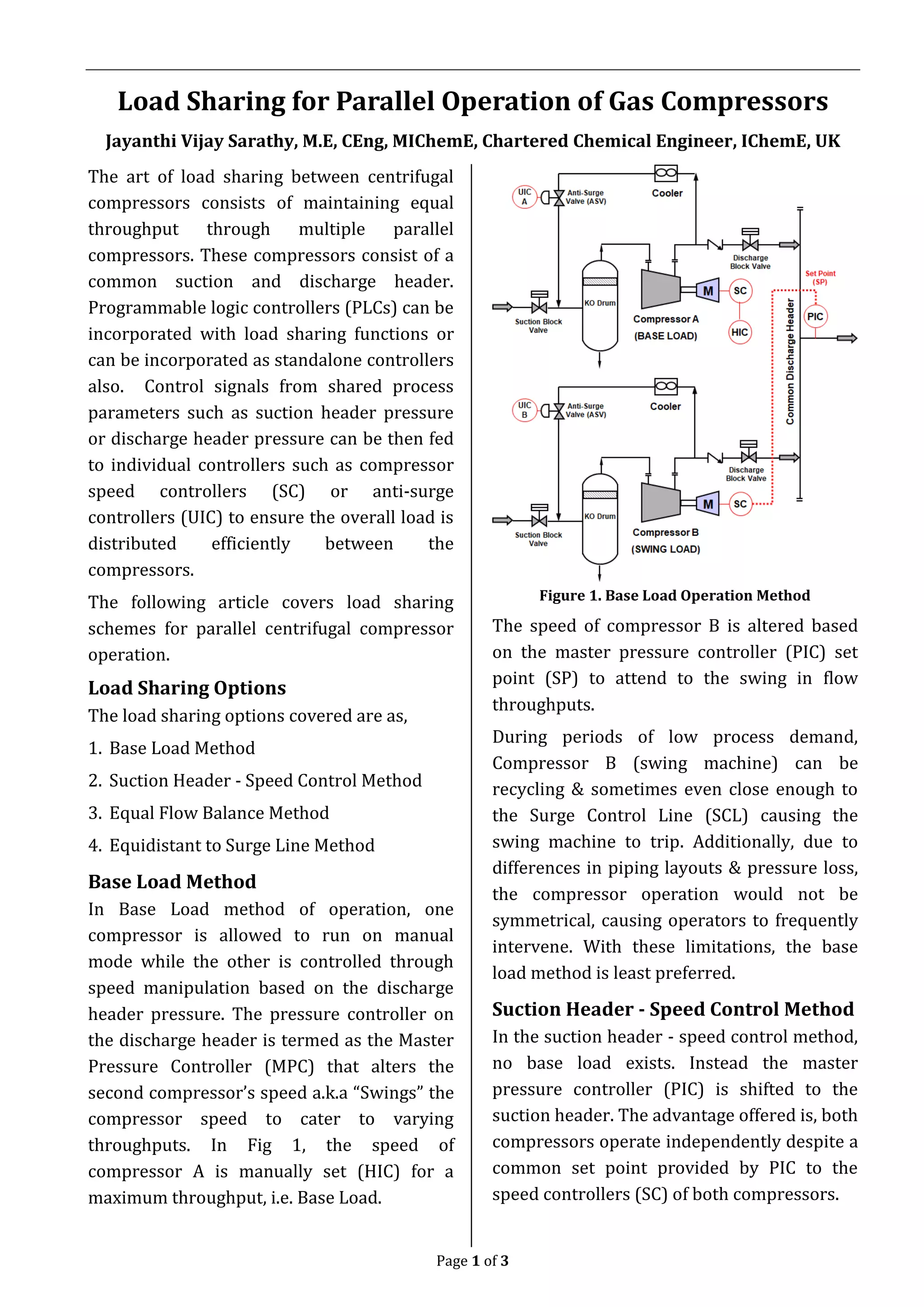 Load Sharing for Parallel Operation of Gas Compressors | PDF
