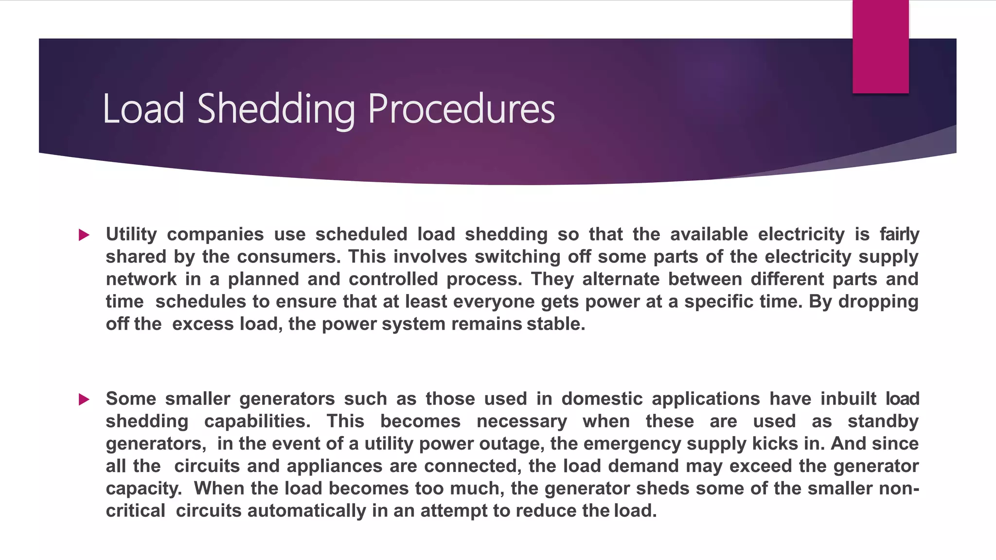 Load shedding and load scheduling (ppt) | PPTX