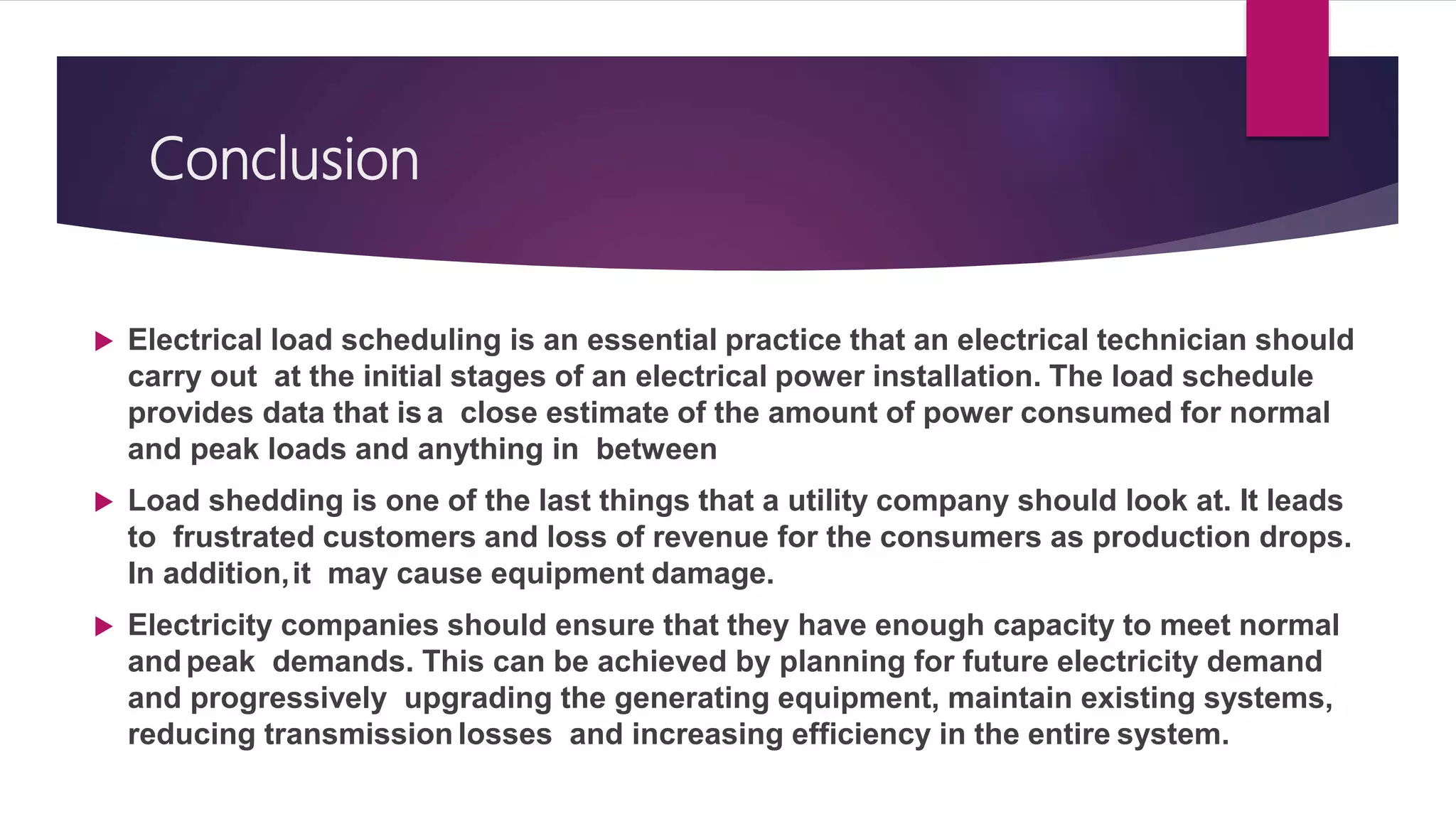 Load shedding and load scheduling (ppt) | PPTX