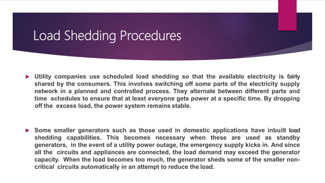 Load shedding and load scheduling (ppt) | PPTX