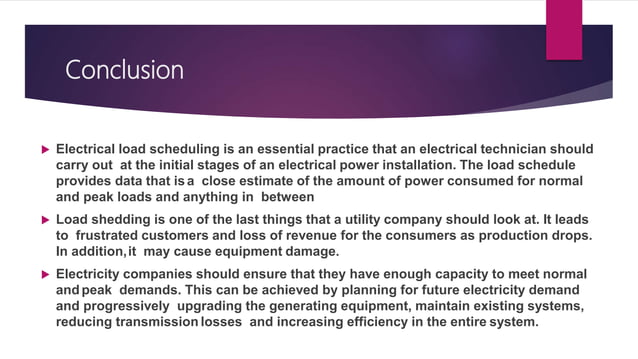 Load shedding and load scheduling (ppt) | PPTX