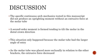 Loads of continuous mechanics for uprighting the second.pptx | Dental ...