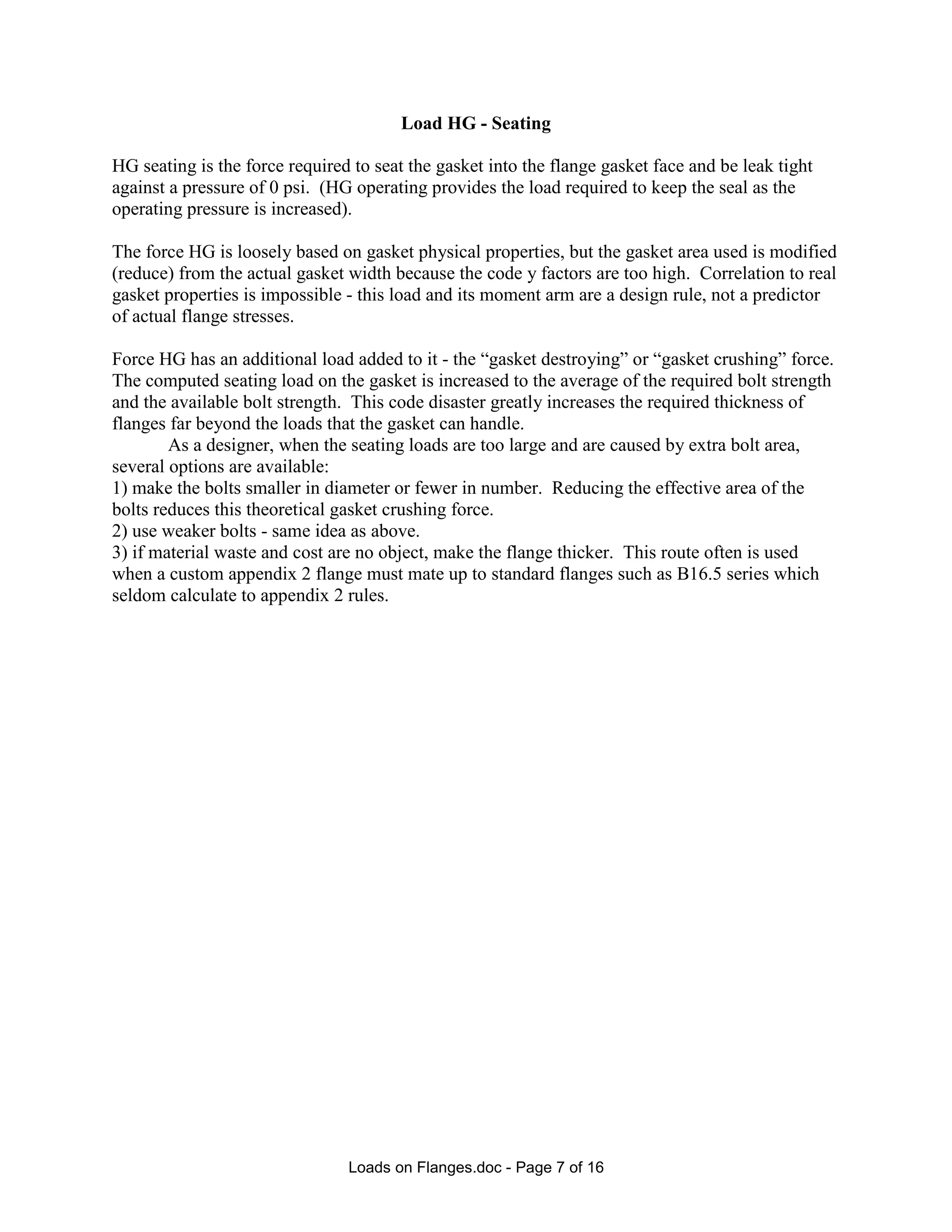 Loads_On_Flanges ASME SECTION VIII Div.1 | PDF